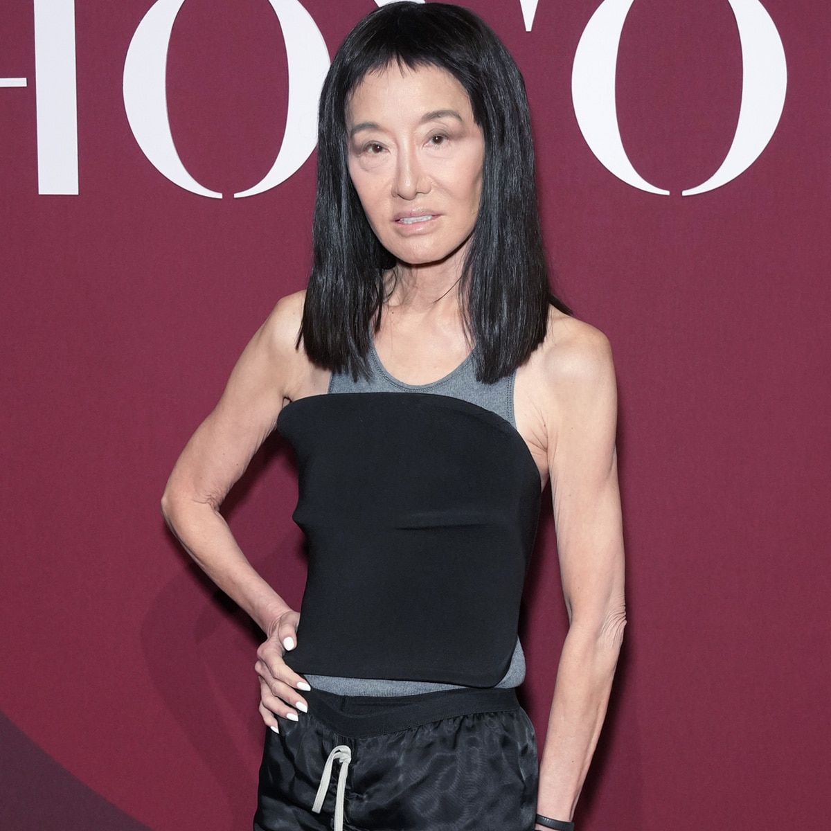 Vera Wang, 76, shows off figure in bra top and low-rise skirt