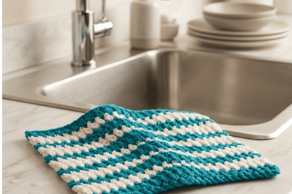 Easy crochet dishcloth pattern
