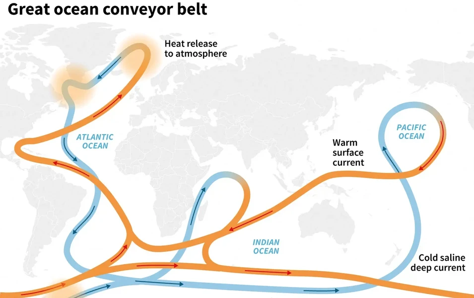 Atlantic current at weakest in 1,000 years, study finds