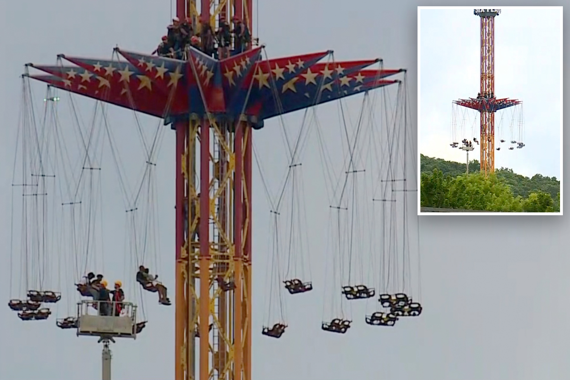 Busted Six Flags ride strands terrified family — including two kids ...