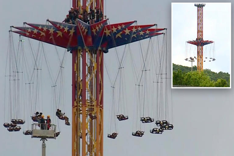 Busted Six Flags ride strands terrified family — including two kids ...