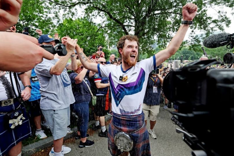 Tartan Army hero Craig Ferguson arrives in Boston after 3000-mile trek ...