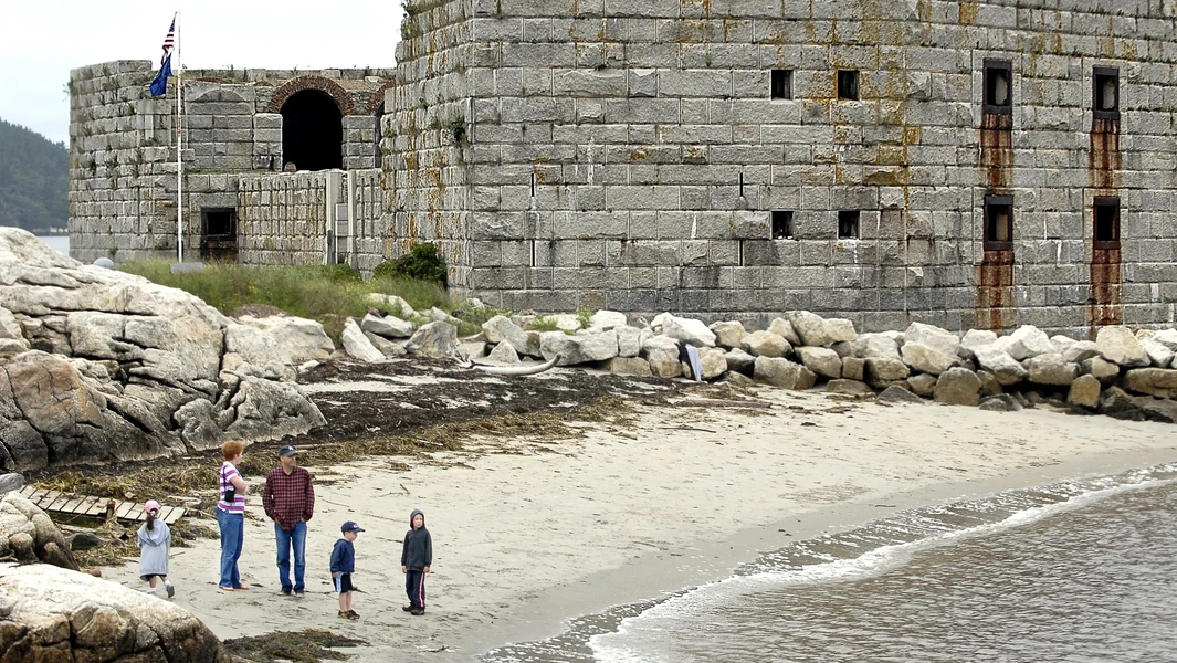 Early English settlements and coastal forts of Maine