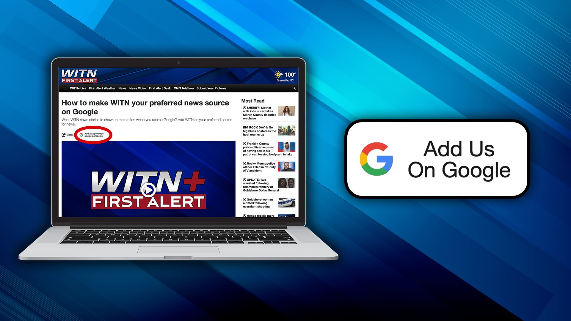 How to make WITN your preferred news source on Google