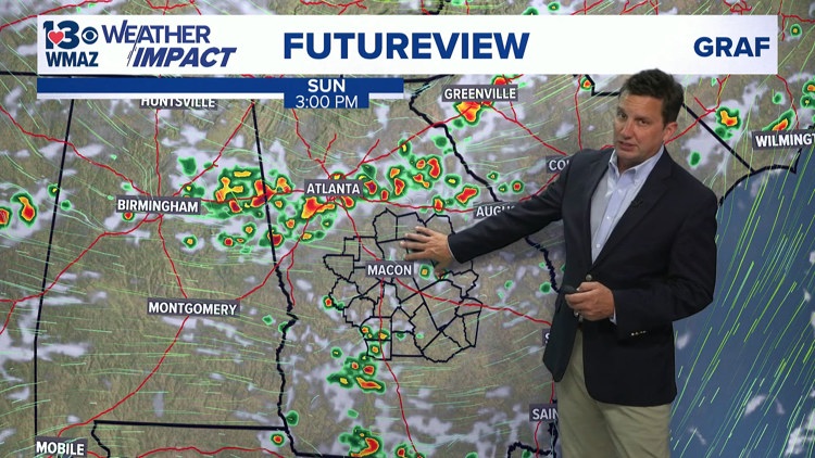 A scorchin' weekend with the bigger rain chance on Sunday