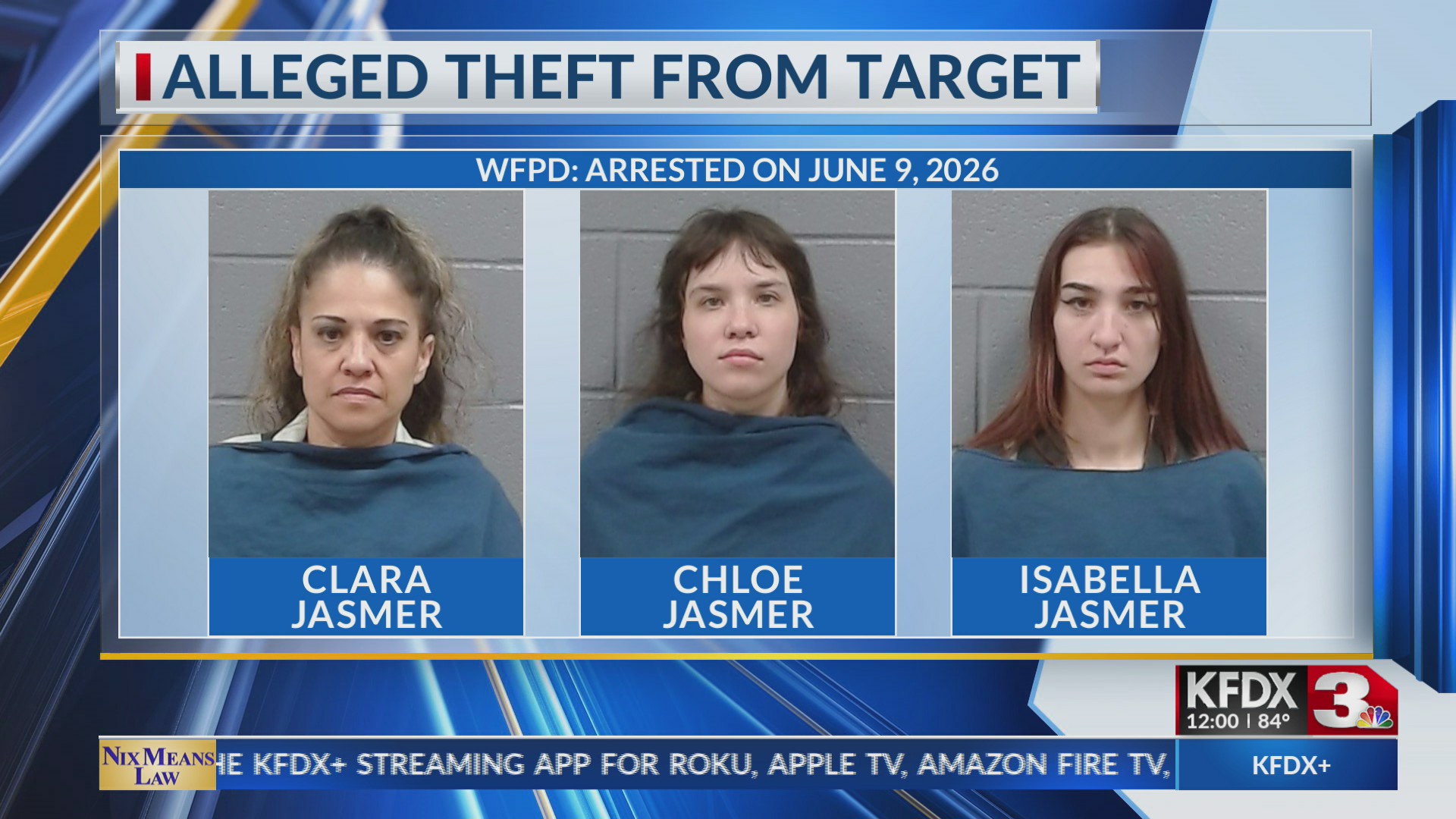 Mother, daughters accused of shoplifting at Target in Wichita Falls
