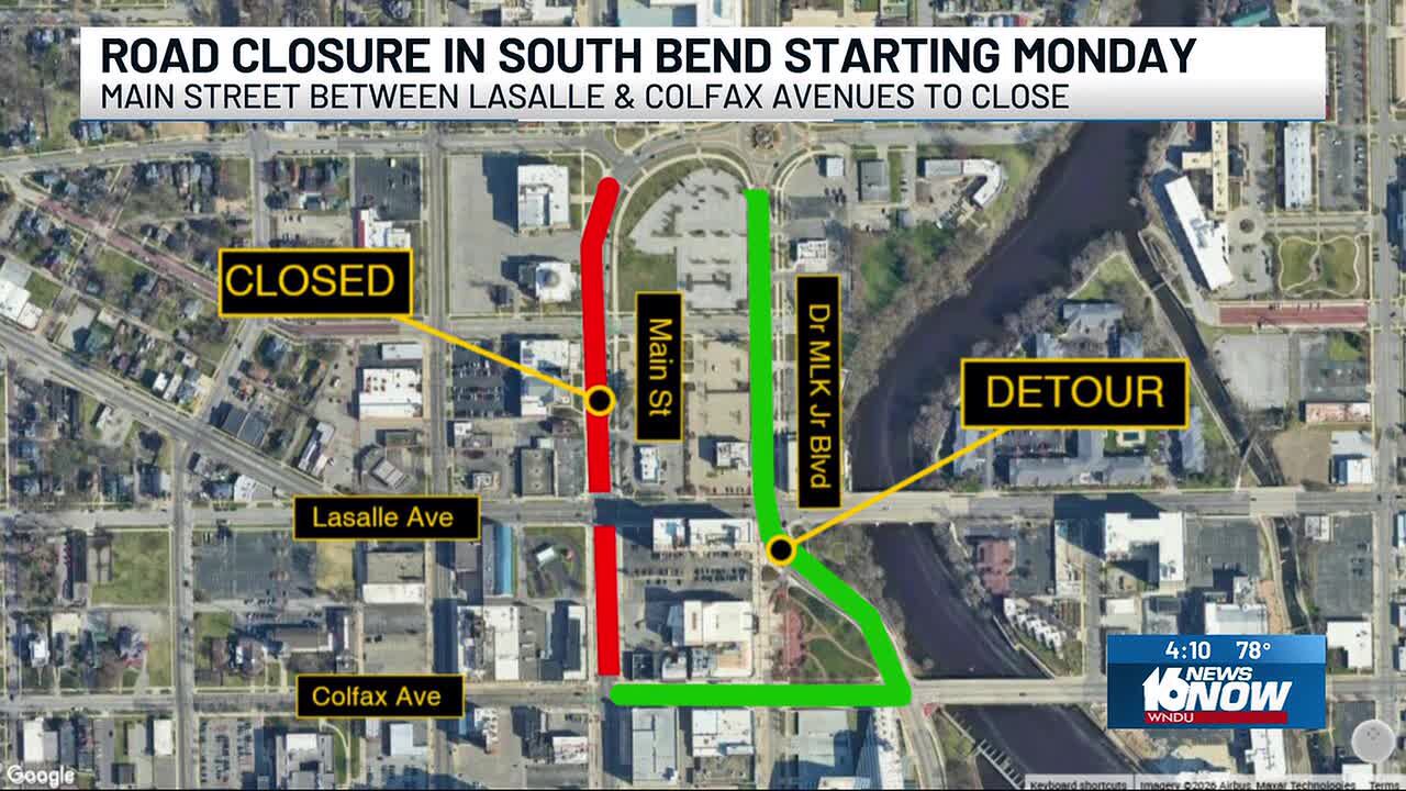 Main Street in South Bend closes for water connection work