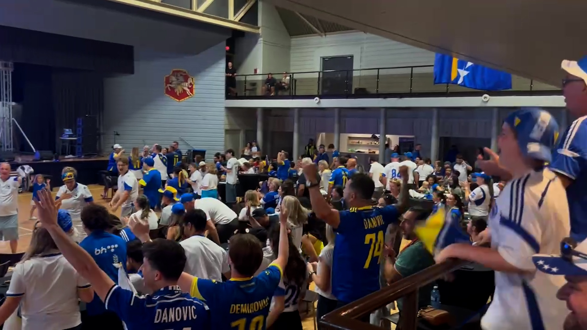 Fans gather in halls, parks to watch World Cup
