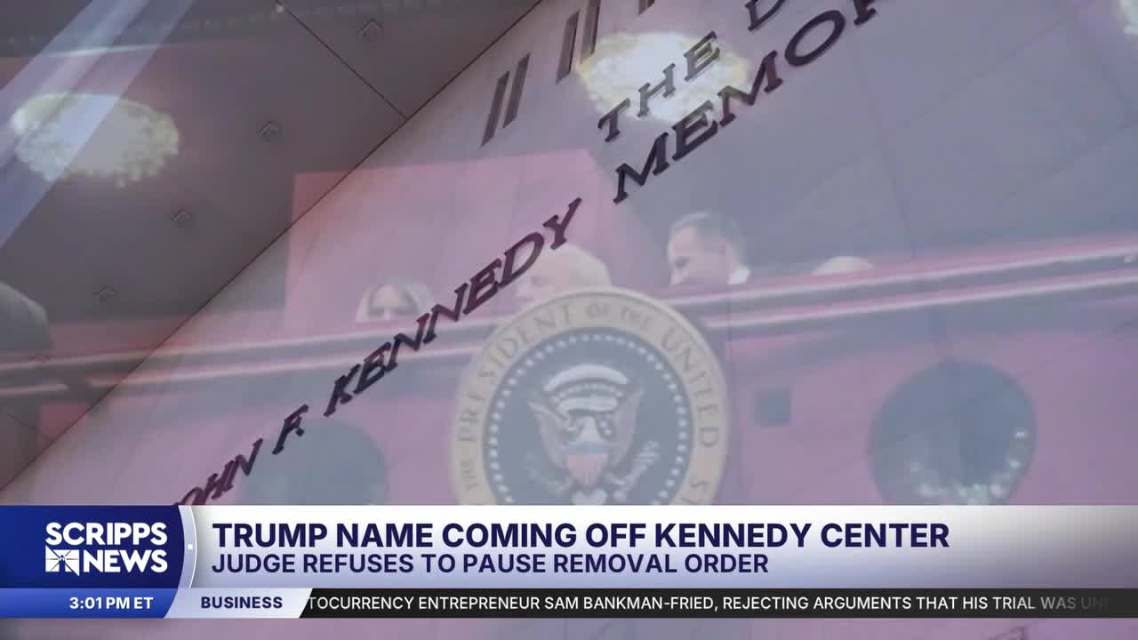 Trump's name set to be removed from Kennedy Center building