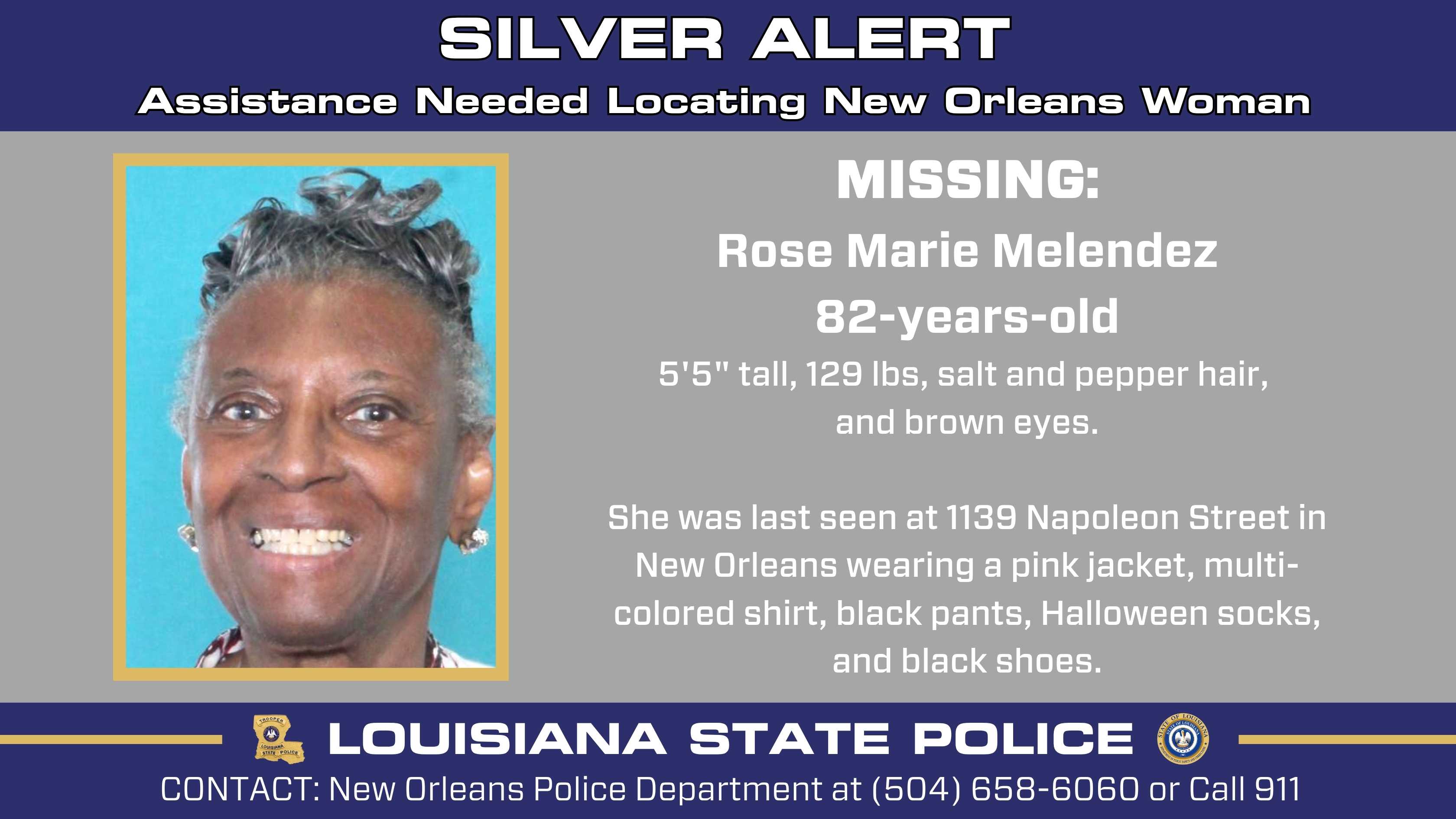 Louisiana State Police issue Silver Alert for missing New Orleans woman