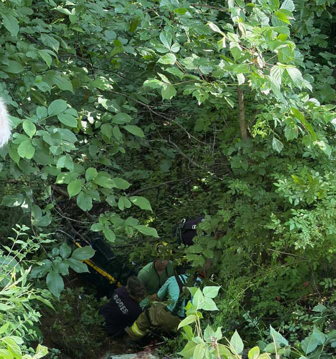 Photos: Buckingham firefighters rescue bicyclist after 20-foot fall ...