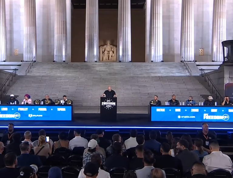White ends UFC White House press conference after divorce insult