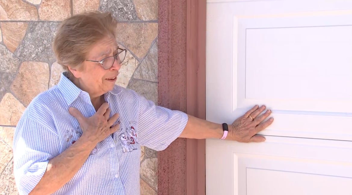 Widow receives new garage door after damage 7 months ago from vandalism ...