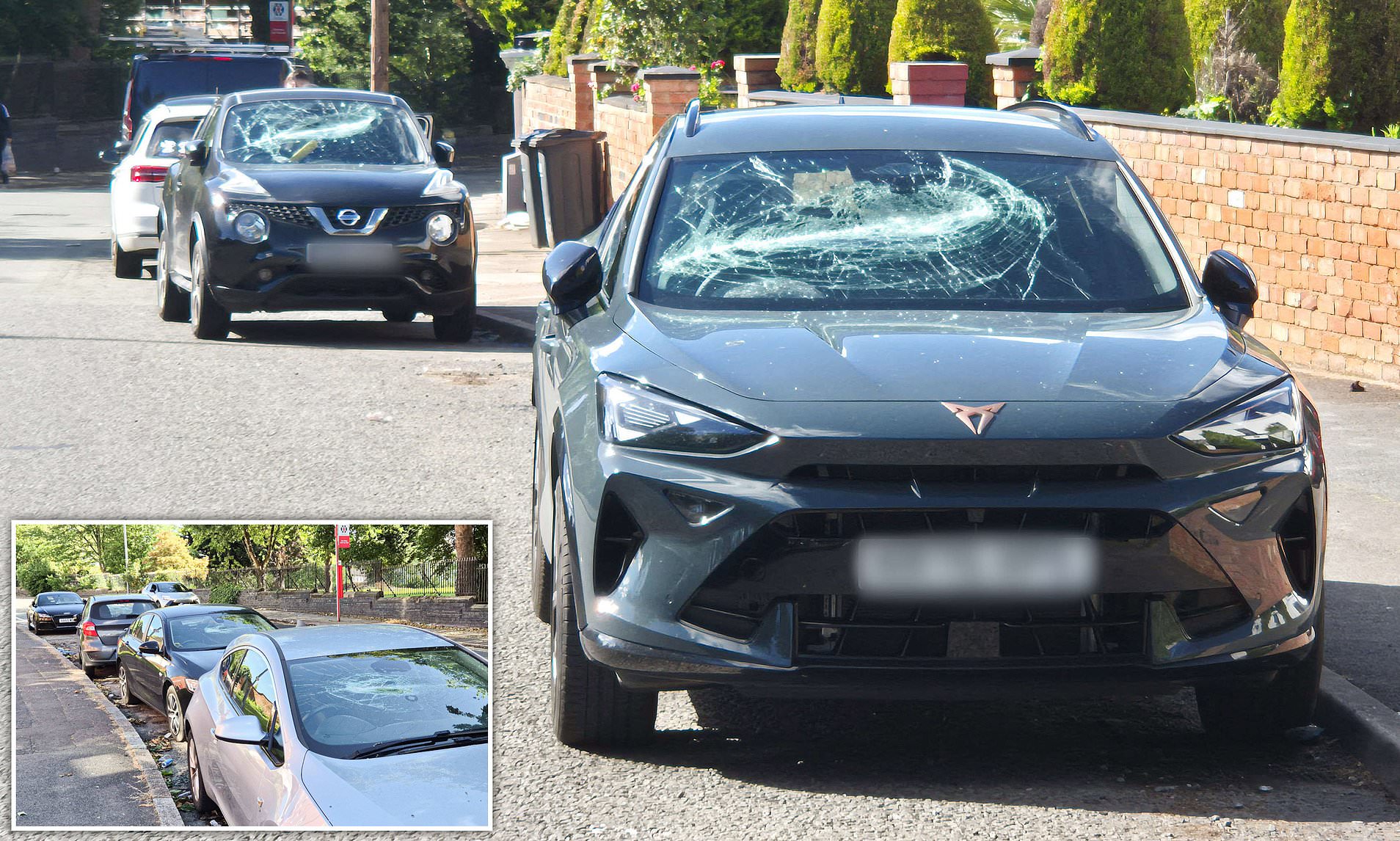 More than 40 parked cars have their windows smashed in with a crowbar ...