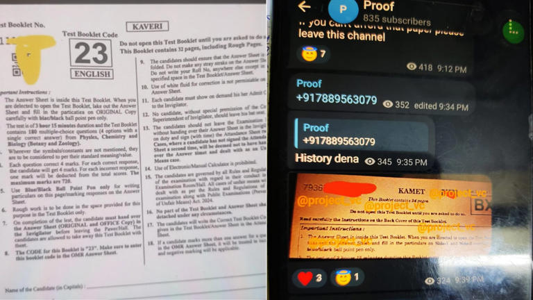 'NEET paper leaked again?' Viral exam booklet shared on Telegram sparks ...