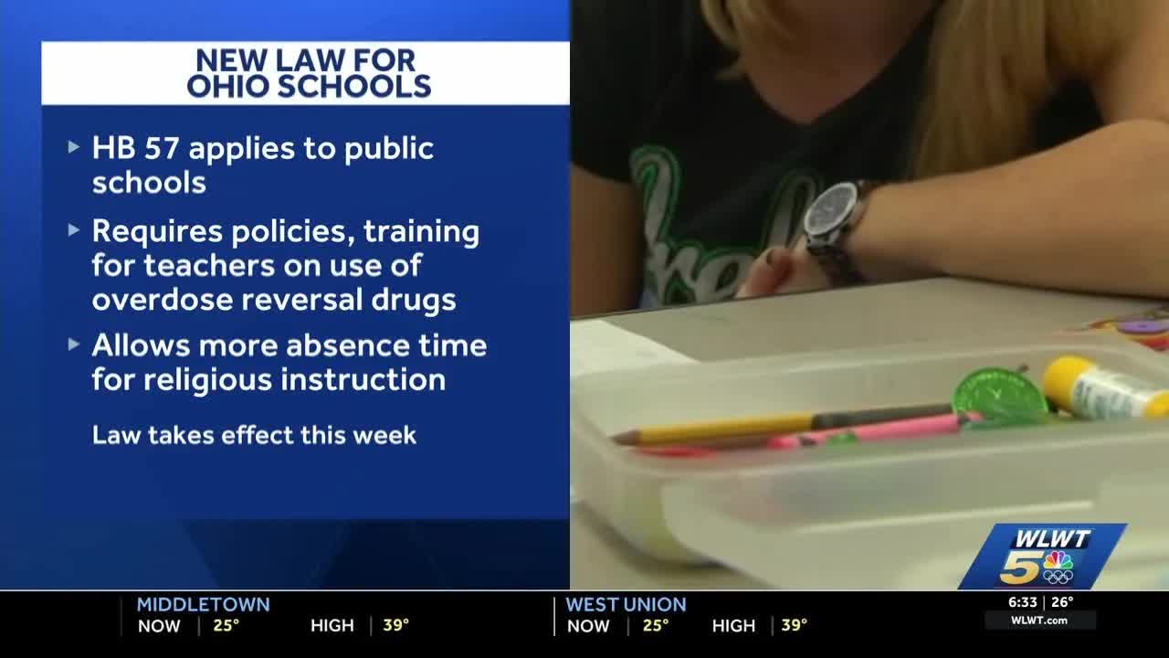Ohio schools implement new laws on overdose drugs and religious instruction