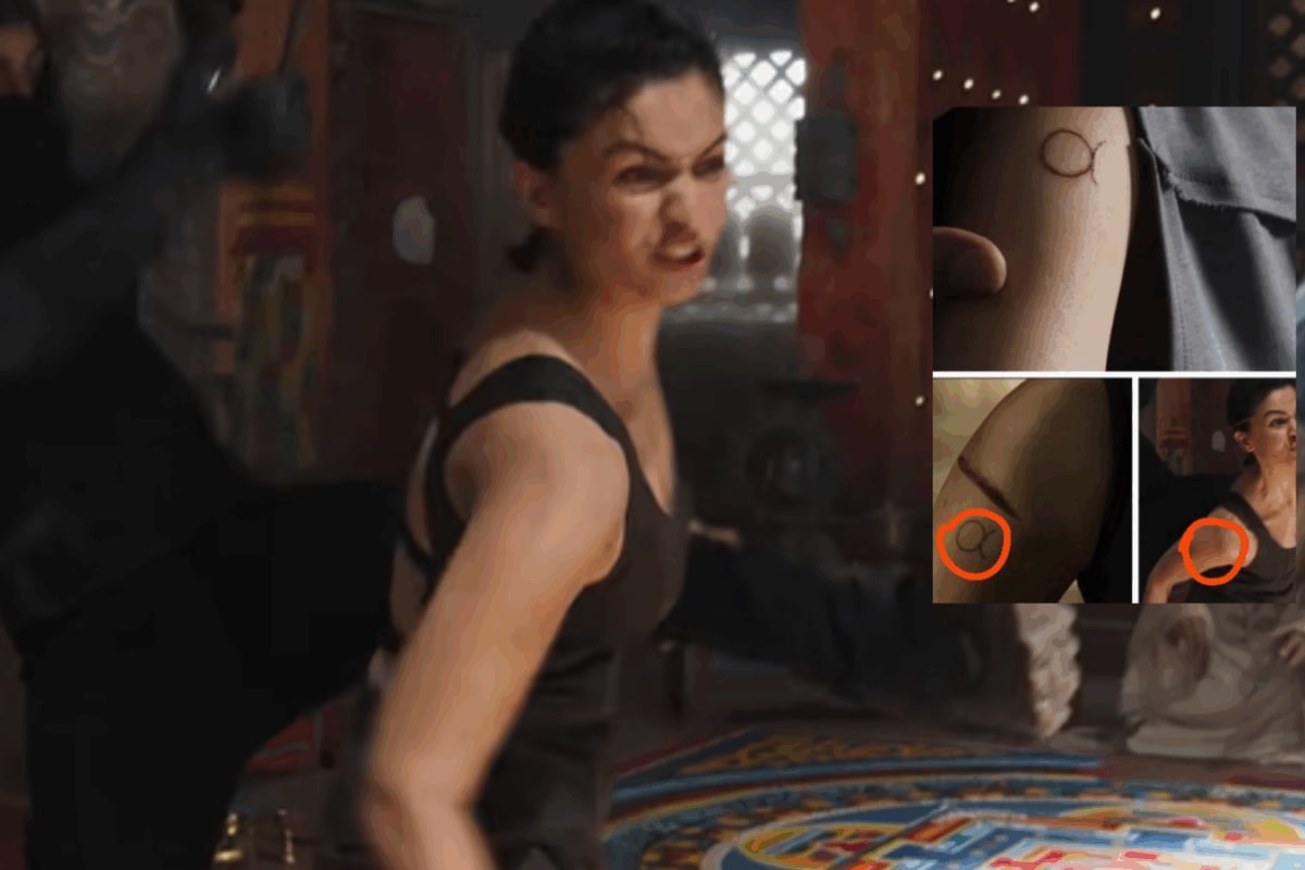 Why does Alia Bhatt's tattoo keep vanishing in the 'Alpha' teaser?