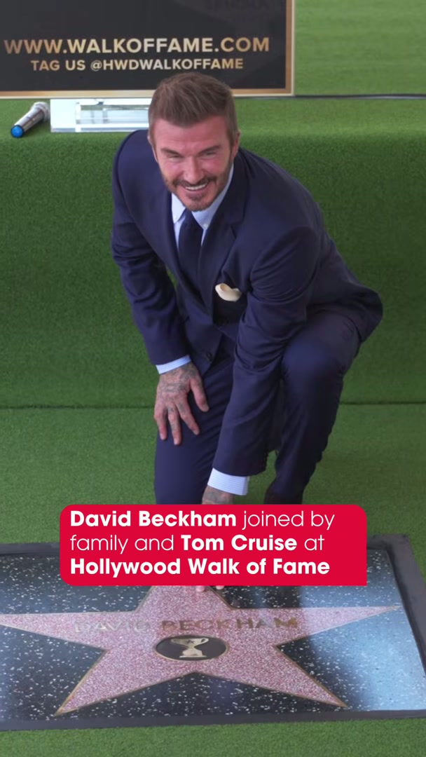 David Beckham joined by Tom Cruise at Hollywood Walk of Fame