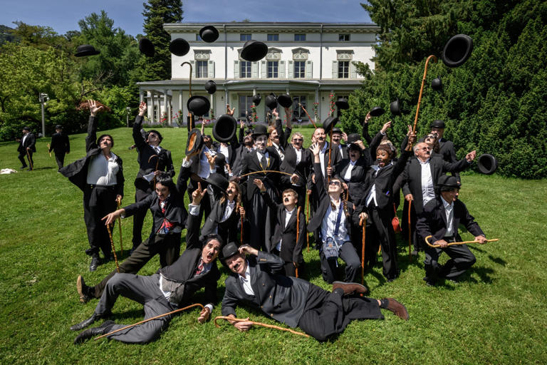 Hundreds of Charlie Chaplin lookalikes gather at his former Swiss home