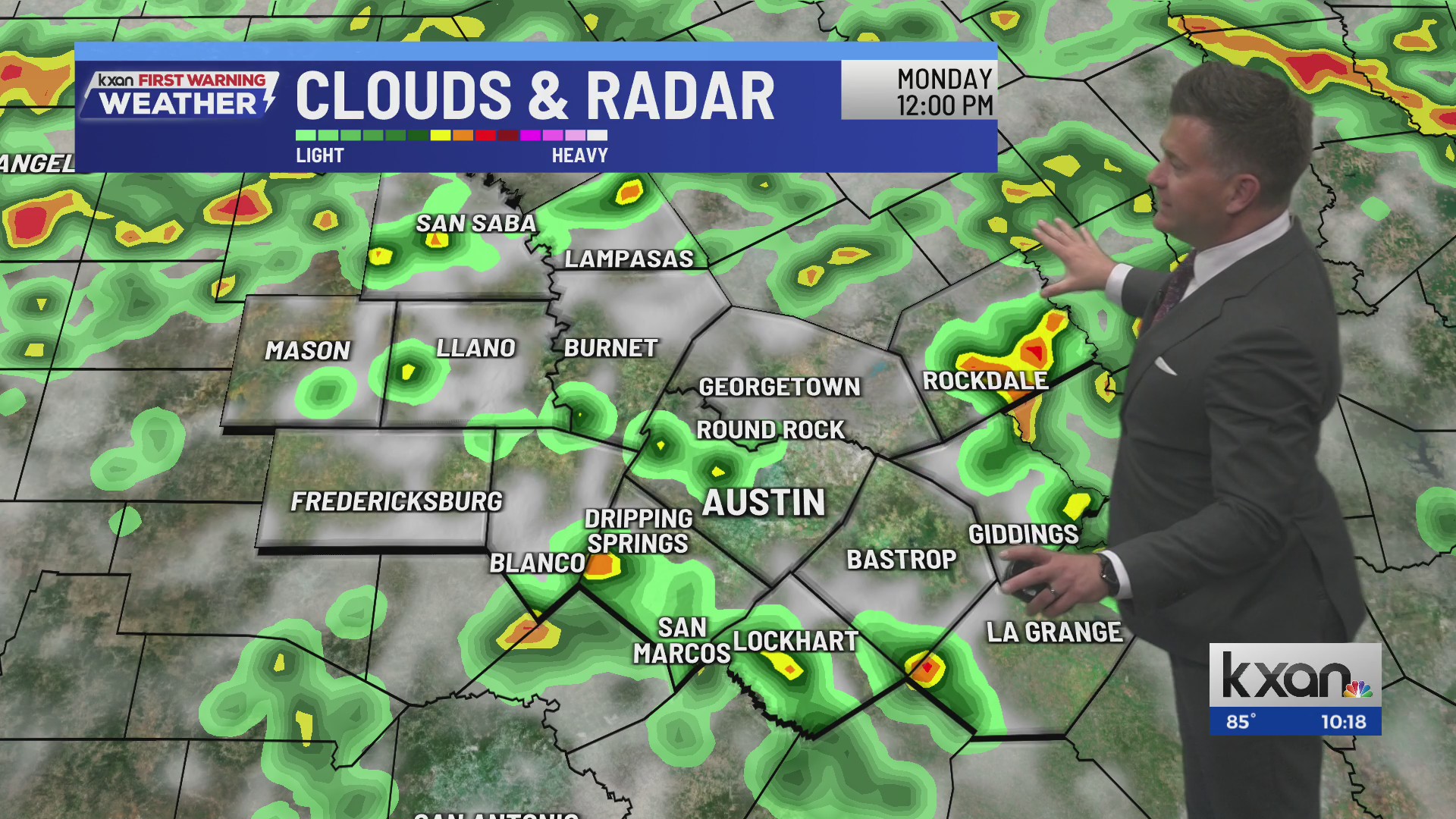 Scattered storms Sunday and widespread rain Monday | KXAN forecast ...