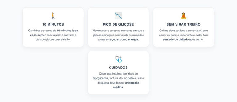 O hábito de 10 minutos após comer que pode derrubar o pico de glicose ...