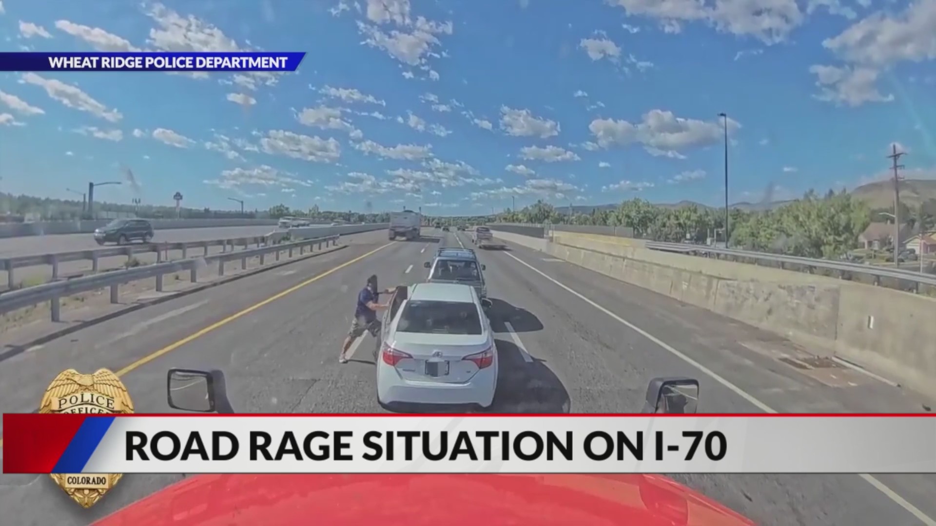 Footage shows drivers stop in middle of I-70 for confrontation
