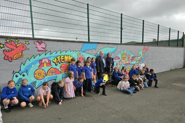 School pupils create stunning mural at football club