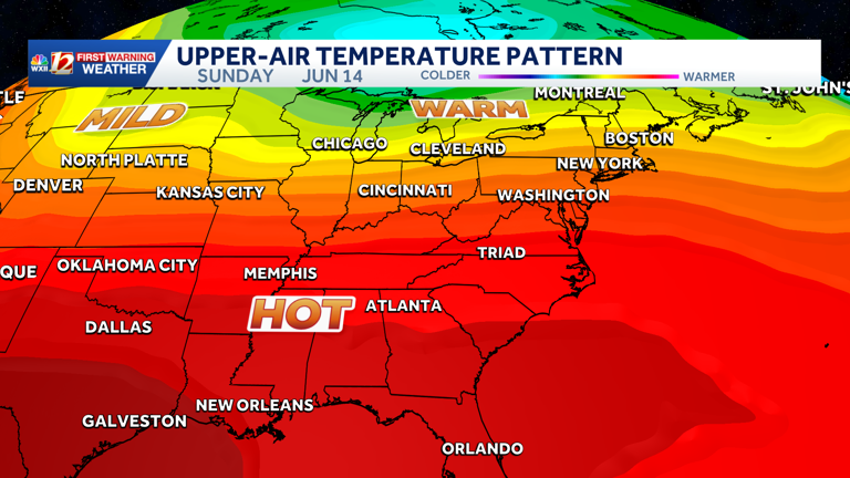 Hot 90s will continue for the Triad this weekend | Severe storm risk ...