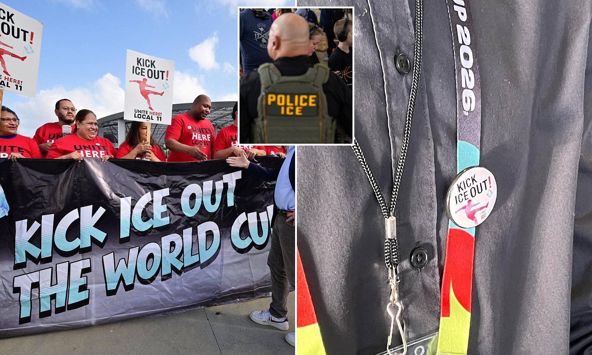 World Cup stadium workers wear 'ICE out' pins amid fears over Trump ...