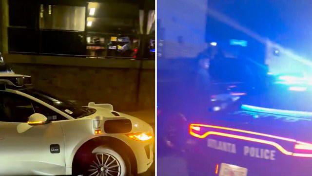 Atlanta police cruiser with blaring sirens gets stuck behind Waymo that ...
