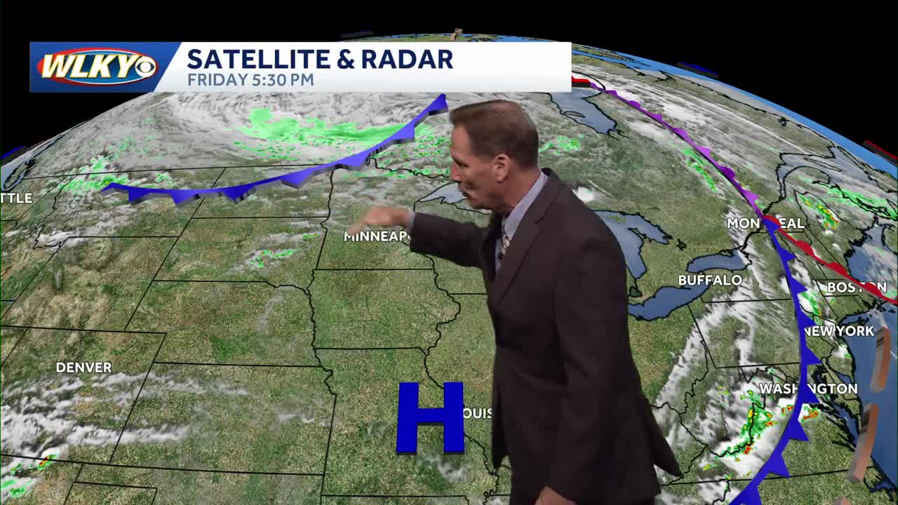 Mainly dry Saturday... shower chances Sunday