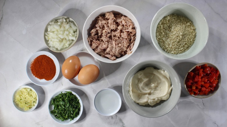 Spanish-inspired tuna patties and shortcut aioli recipe