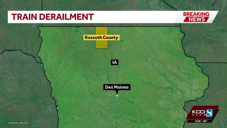 Northern Iowa authorities on scene of train derailment