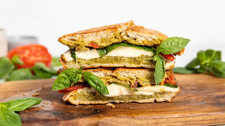 Pesto caprese panini recipe