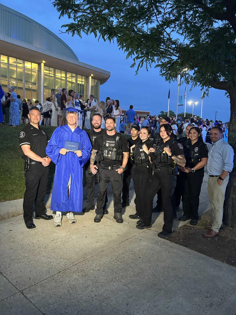 Injured Londonderry officer watches son graduate from hospital as ...
