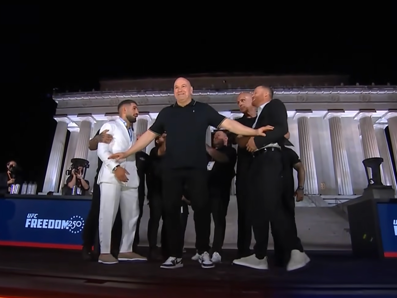 White ends UFC White House press conference after divorce insult
