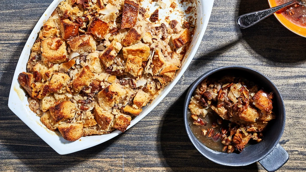 Cinnamon roll bread pudding from start to finish