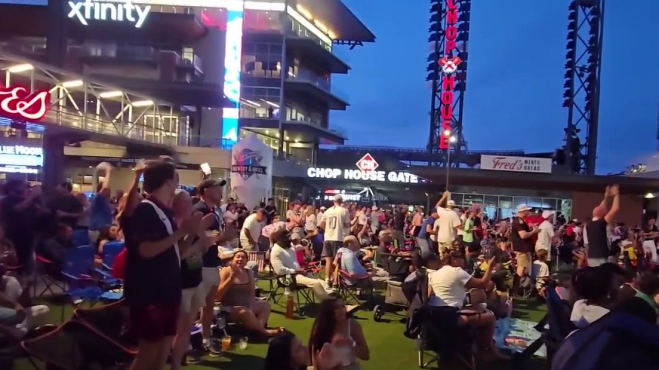 Huge crowd packs the Battery for World Cup game