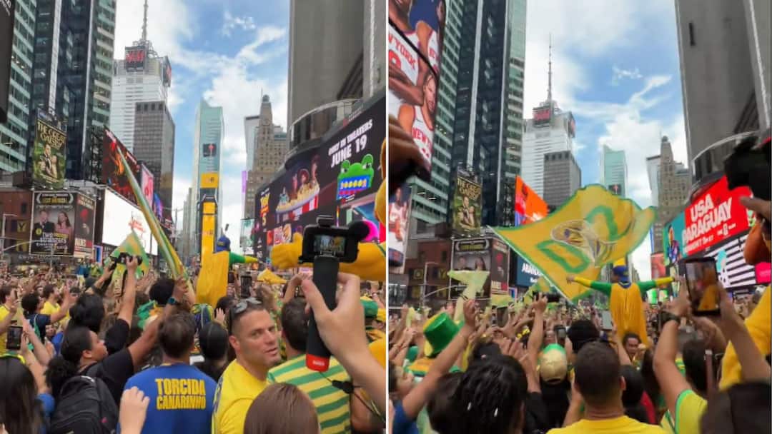 Watch: Brazil fans take over Times Square as FIFA World Cup fever grips ...
