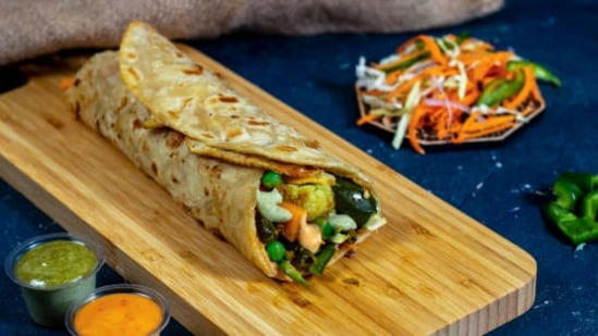 High protein paneer and sprouts wrap recipe for healthy work lunches ...