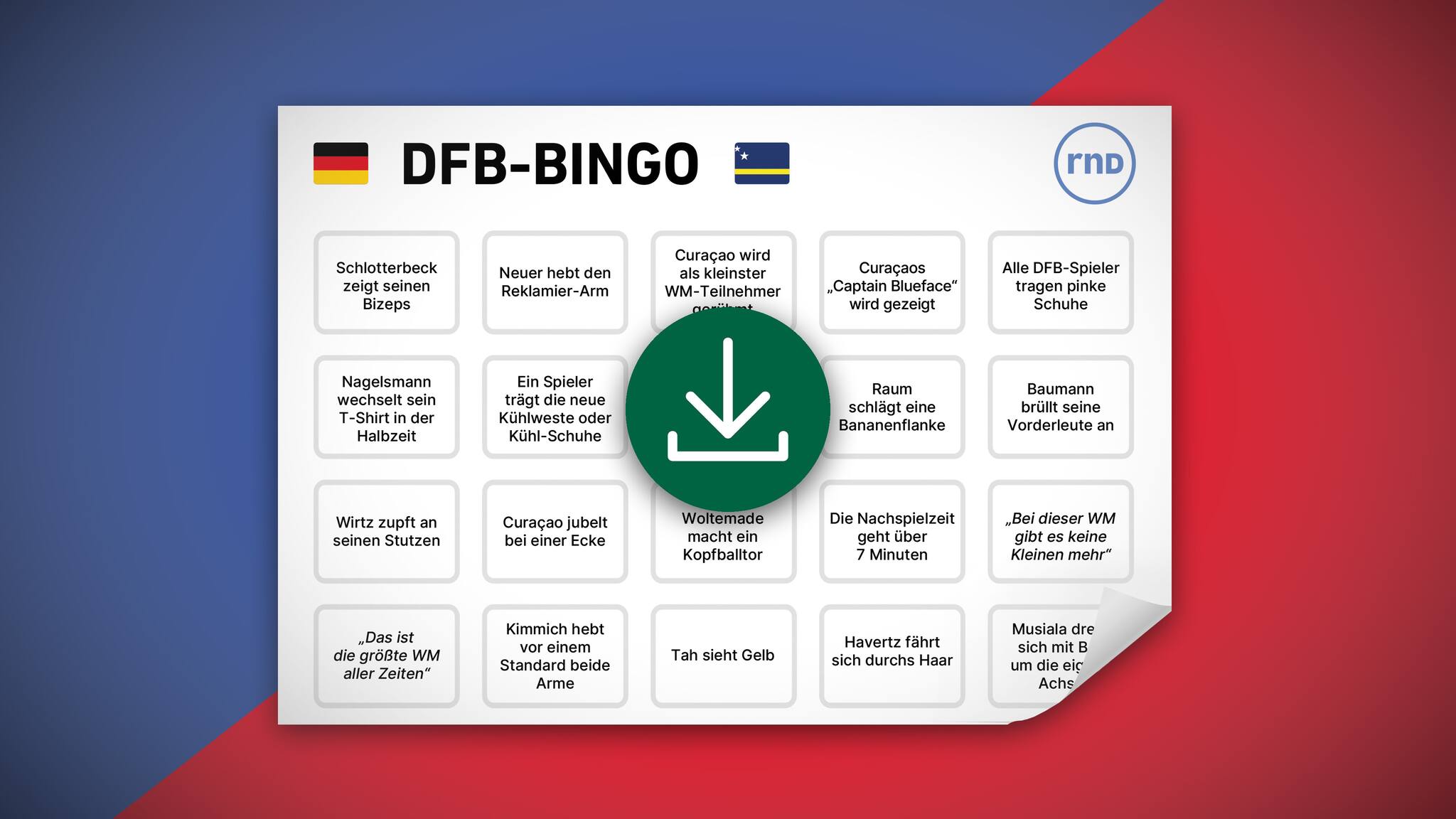 Deutschland gegen Curaçao: Das große Fußball-Bingo zur WM 2026