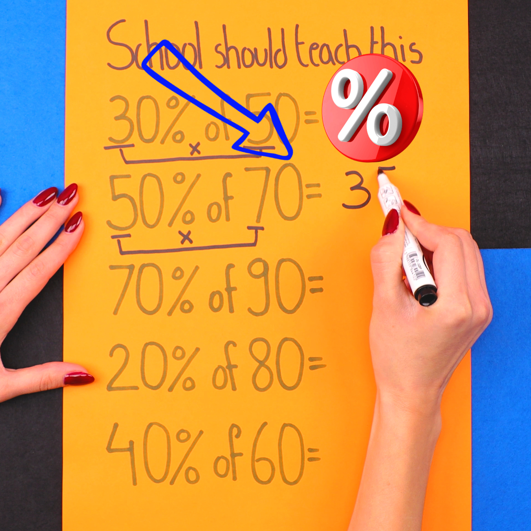 Find percentages with simple multiplication technique🔣