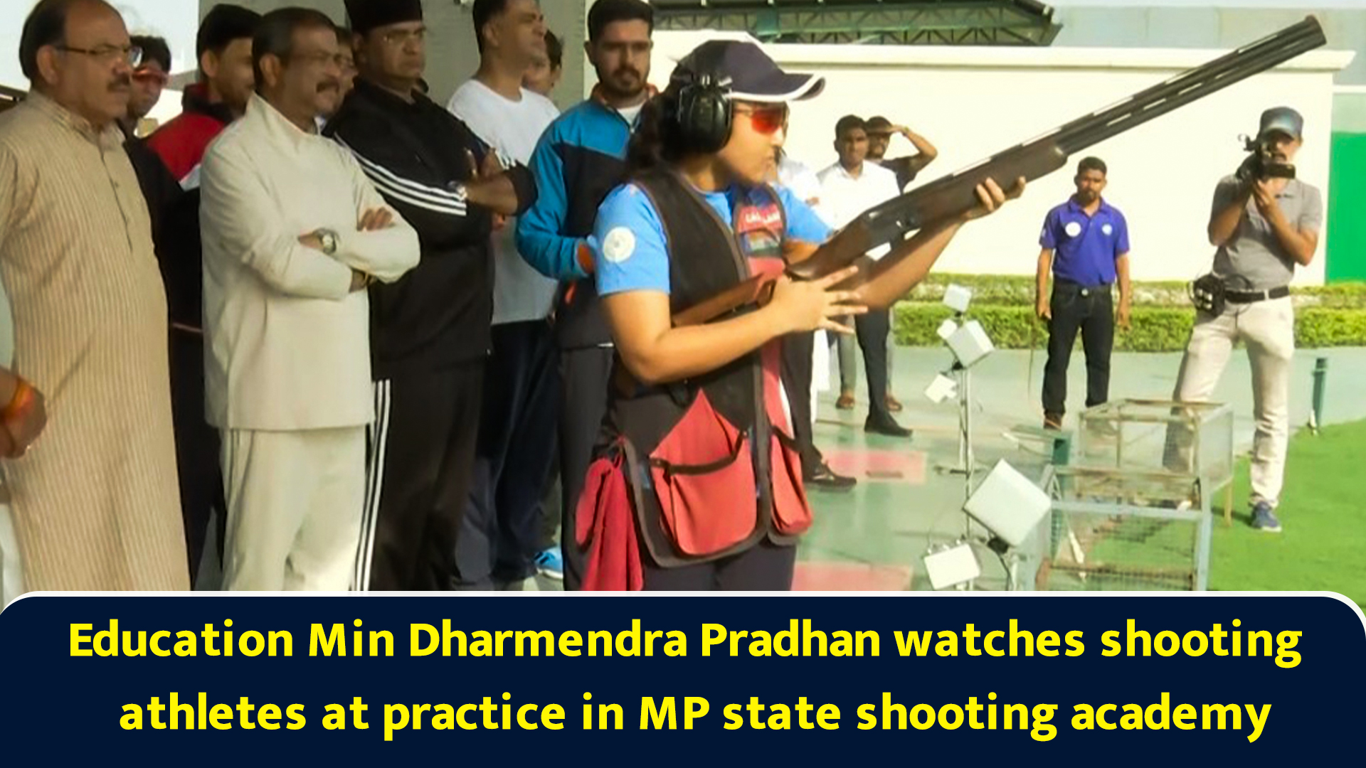 Education Min Dharmendra Pradhan watches shooting athletes at practice ...