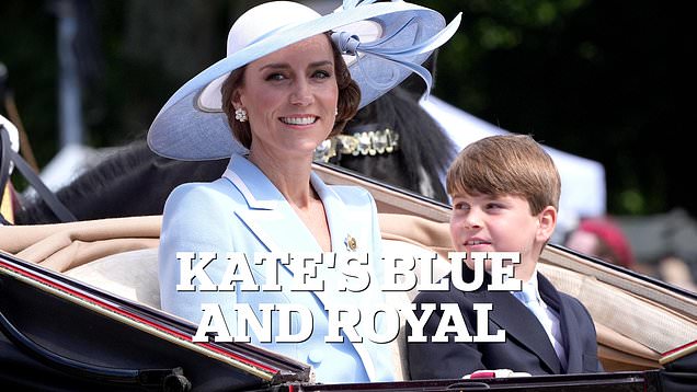 Princess of Wales arrives for Trooping the Colour with children