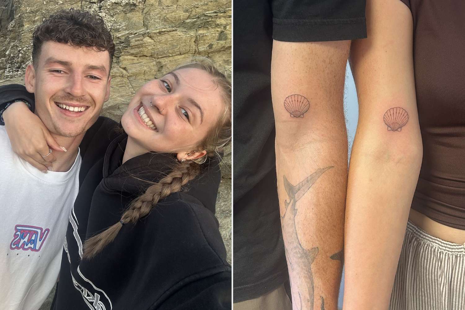 Car-loving couple gets matching Shell tattoos in nod to gas station ...