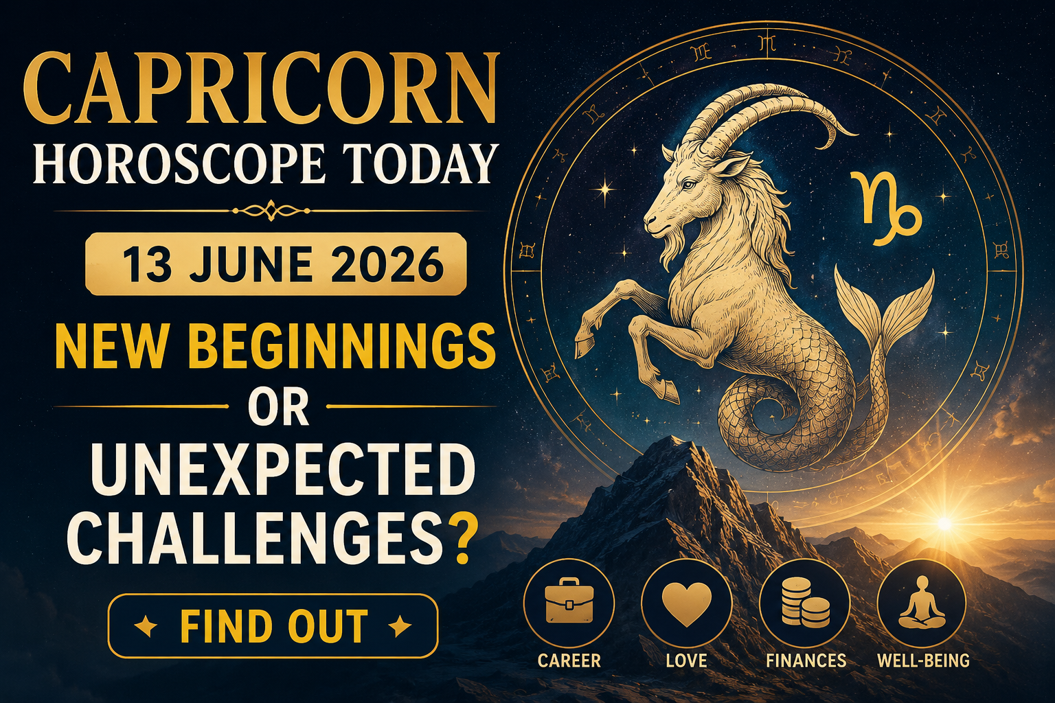 Capricorn horoscope today, 13 June 2026: New beginnings or unexpected ...