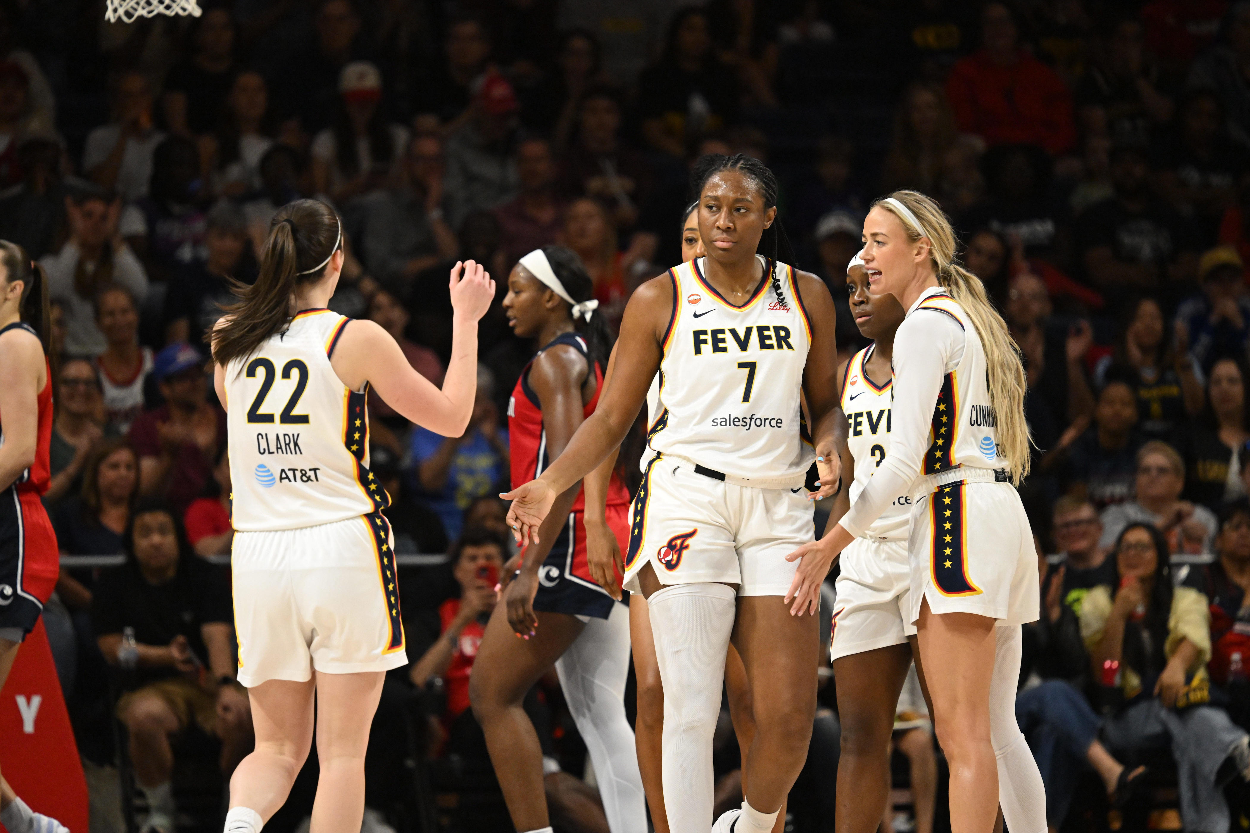 Caitlin Clark, Aliyah Boston make WNBA history in latest Fever win