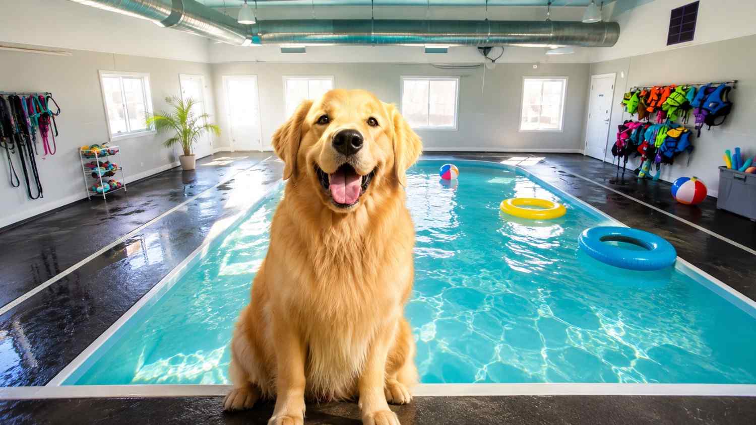 My dog hosts his own pool party