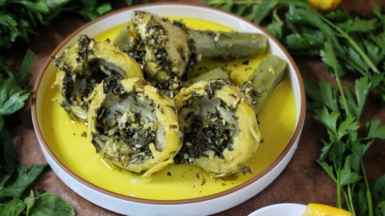 Carciofi alla Romana (Roman-style artichokes) recipe