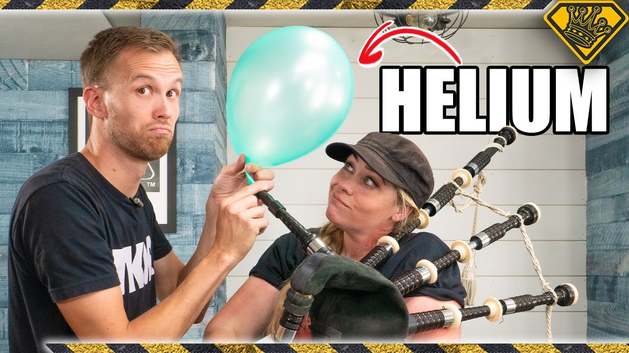 Playing bagpipes with helium